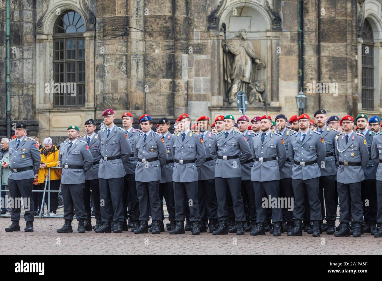 Public roll call of the Army Officers' School on Theatre Square ...