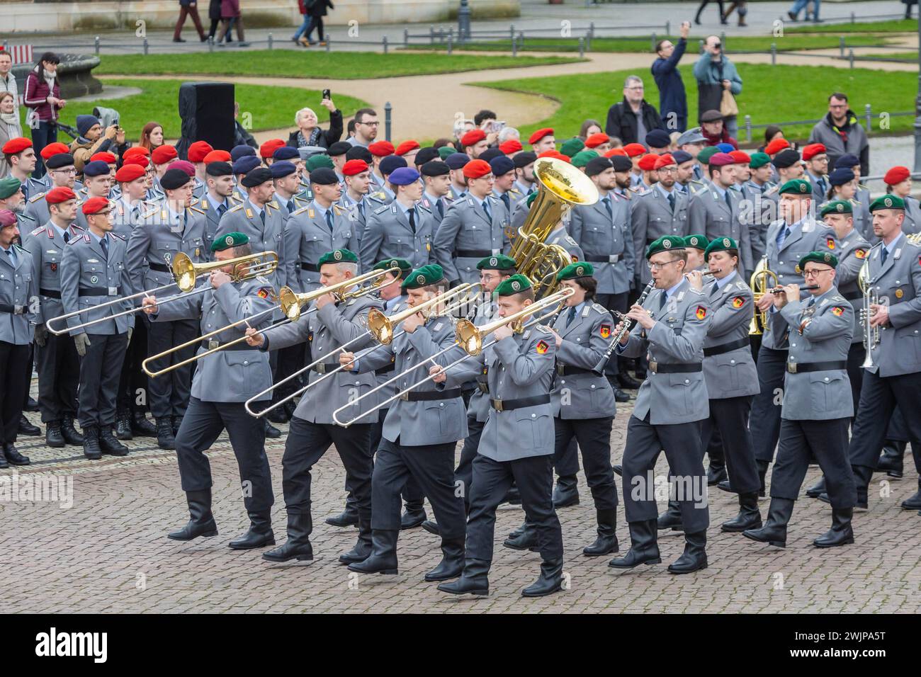 Public roll call of the Army Officers' School on Theatre Square ...