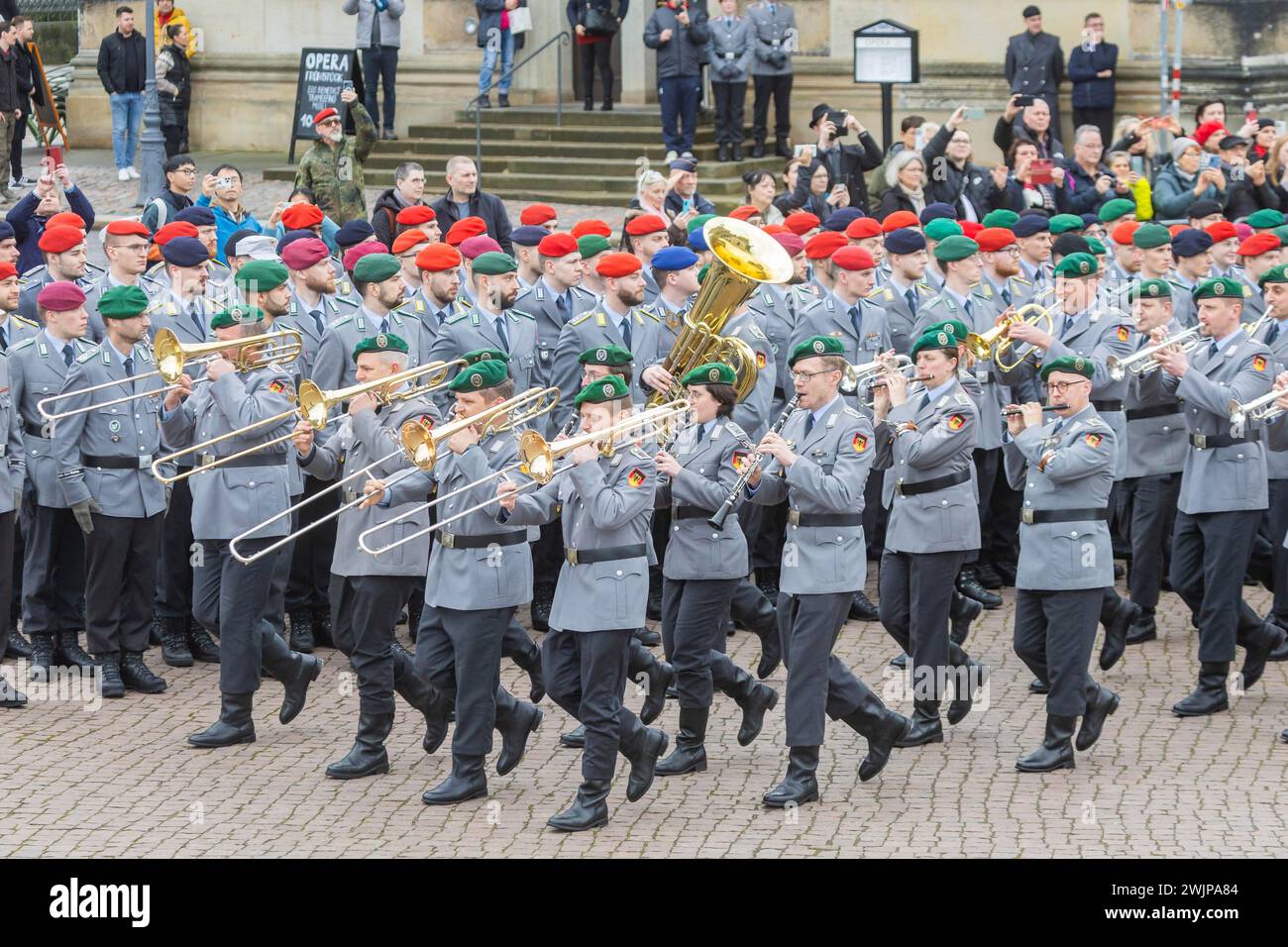 Public roll call of the Army Officers' School on Theatre Square ...