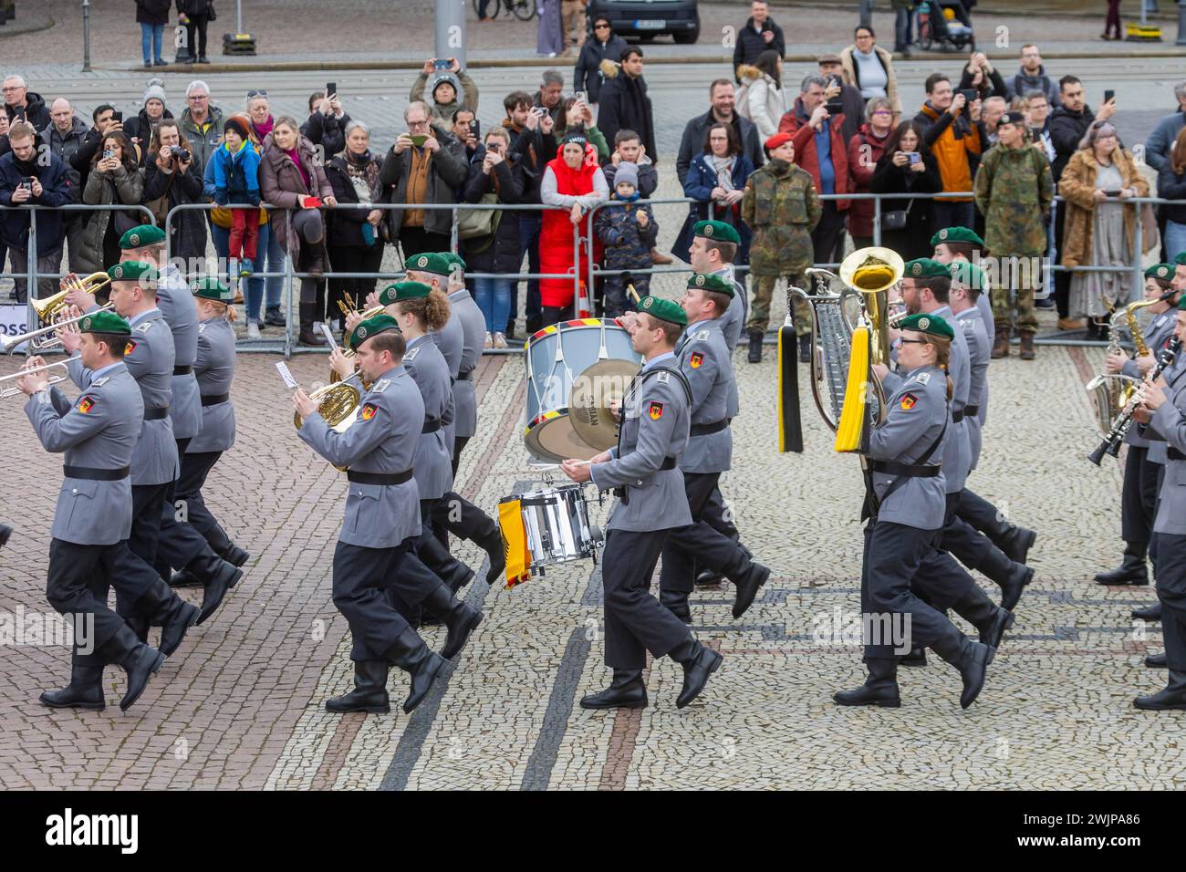 Public roll call of the Army Officers' School on Theatre Square ...