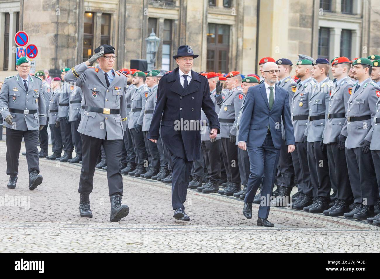 Public roll call of the Army Officers' School on Theatre Square ...