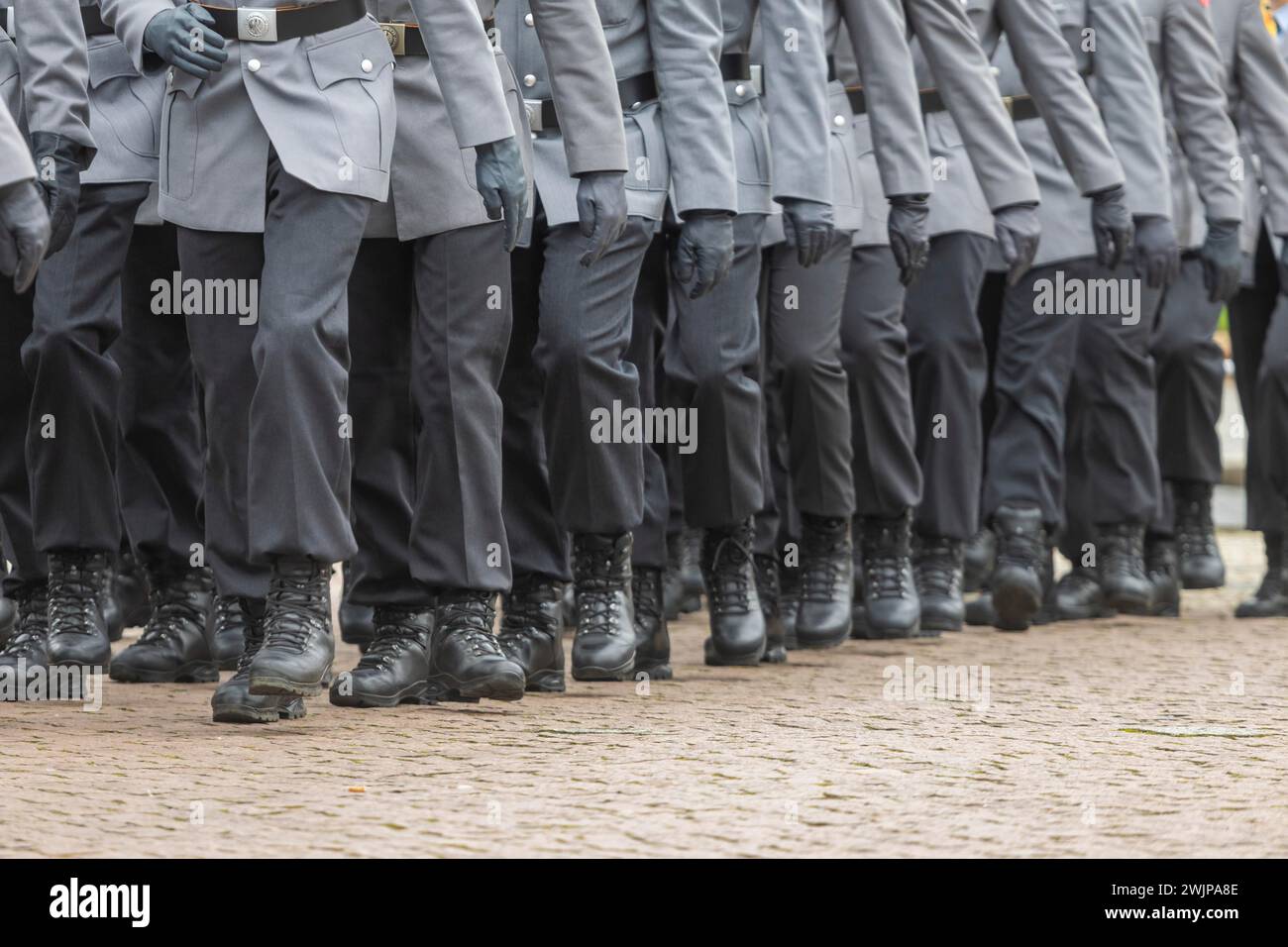 Public roll call of the Army Officers' School on Theatre Square ...