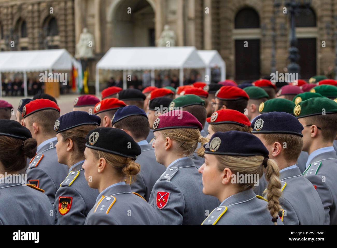 Public roll call of the Army Officers' School on Theatre Square ...