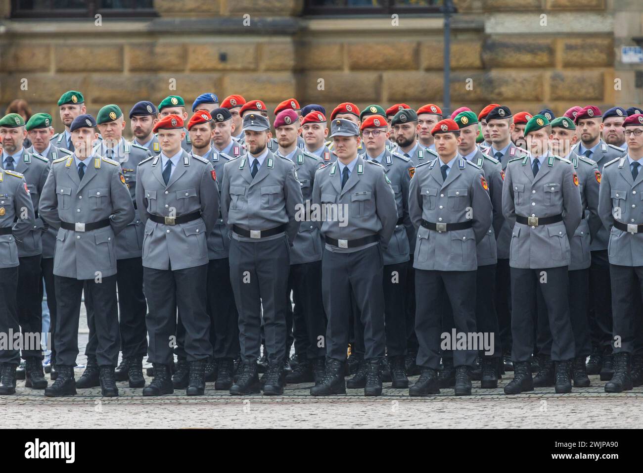 Public roll call of the Army Officers' School on Theatre Square ...