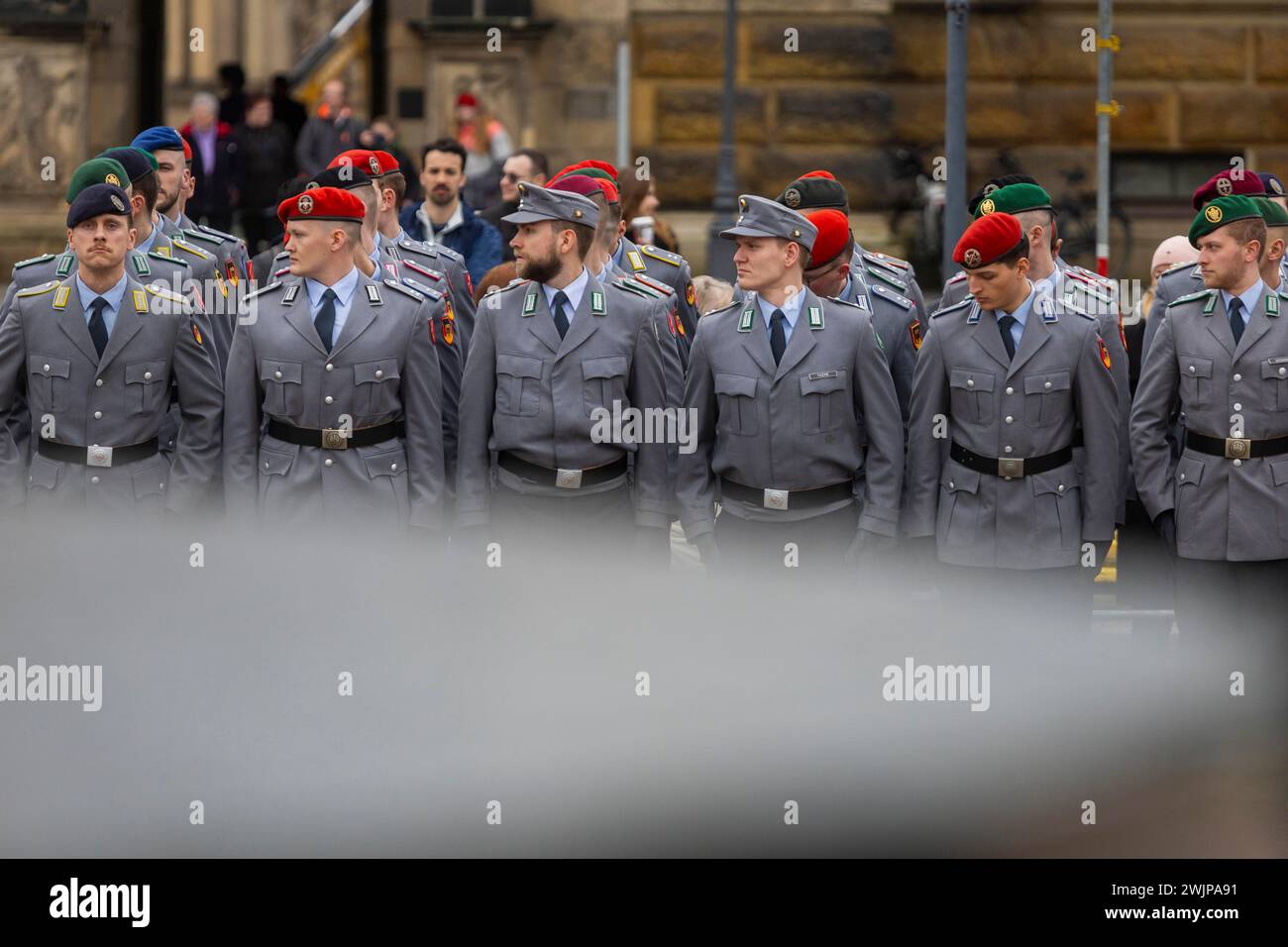 Public roll call of the Army Officers' School on Theatre Square ...