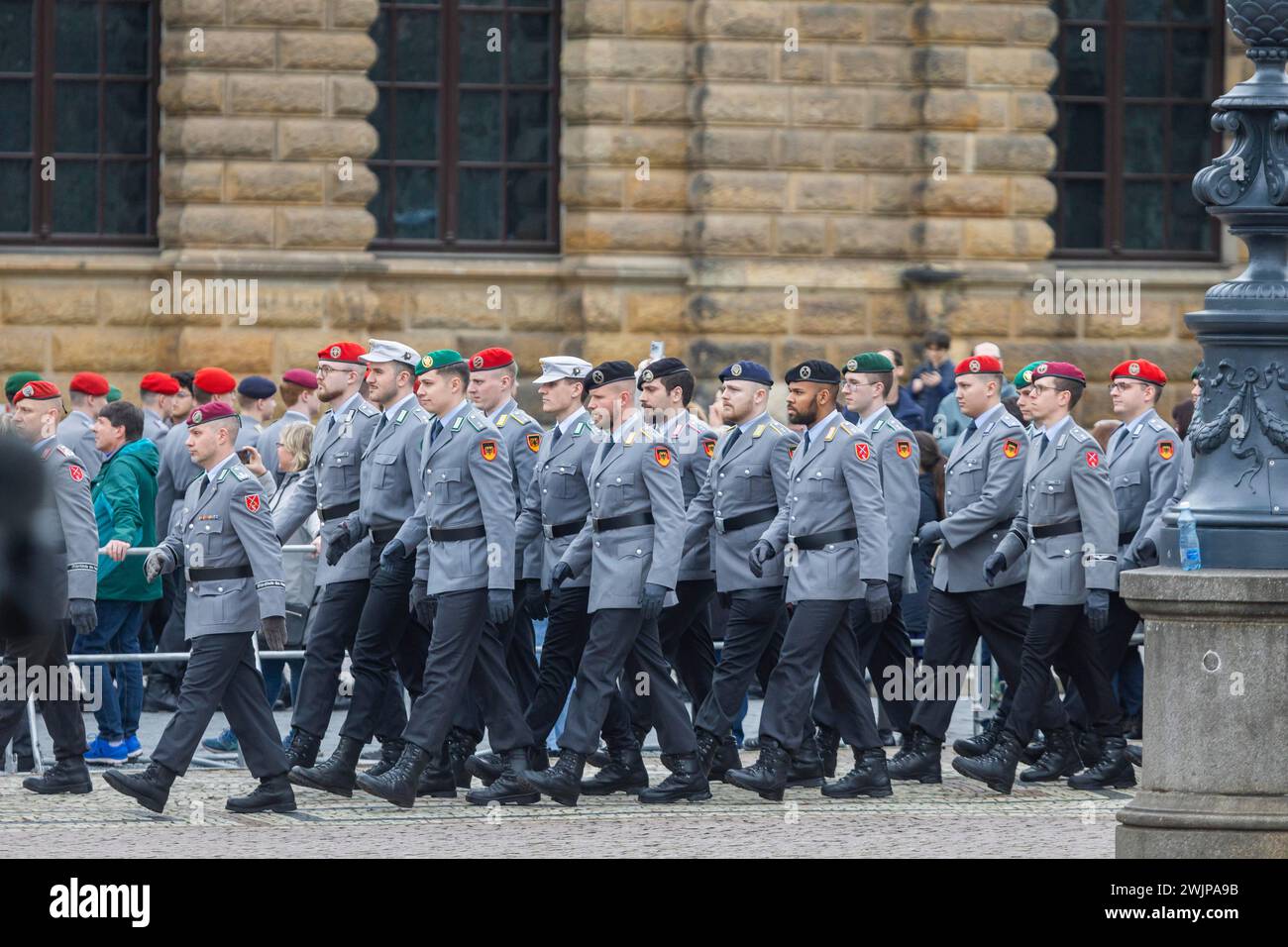 Public roll call of the Army Officers' School on Theatre Square ...