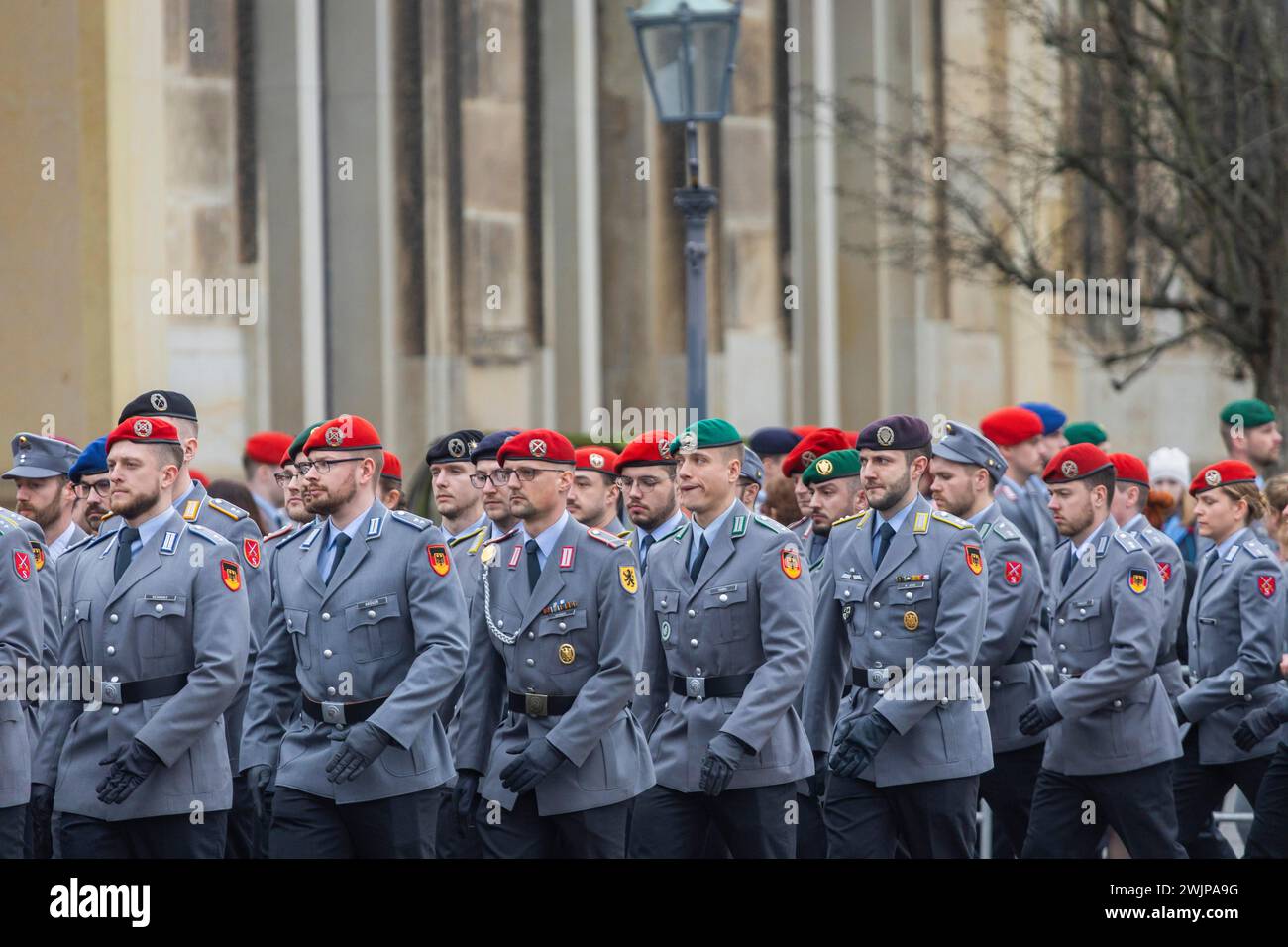 Public roll call of the Army Officers' School on Theatre Square ...