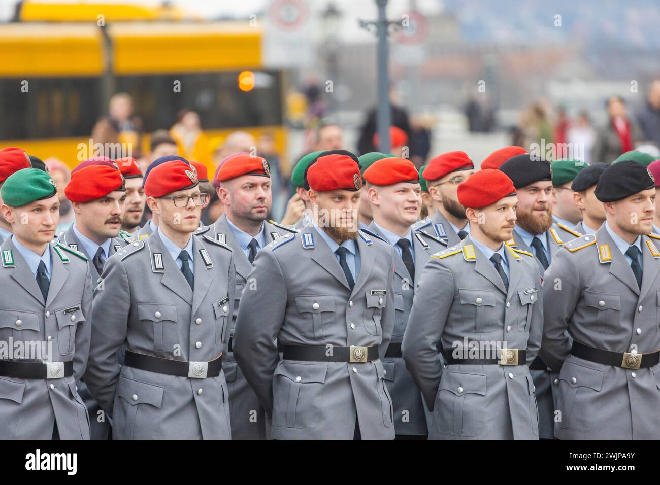 Public roll call of the Army Officers' School on Theatre Square ...