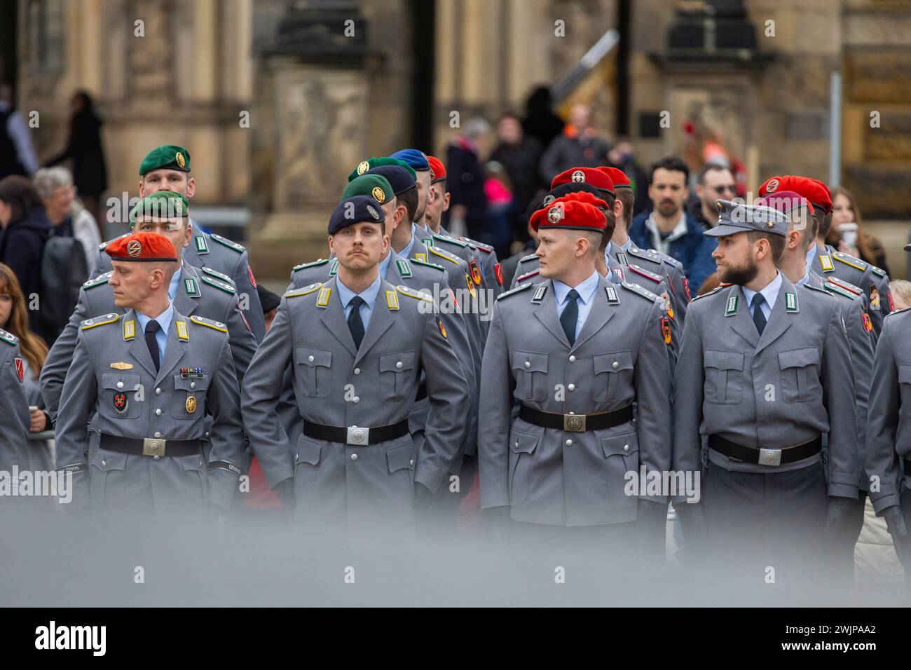 Public roll call of the Army Officers' School on Theatre Square ...