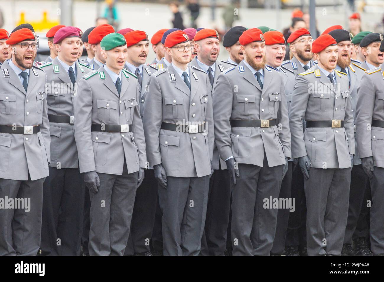 Public roll call of the Army Officers' School on Theatre Square ...