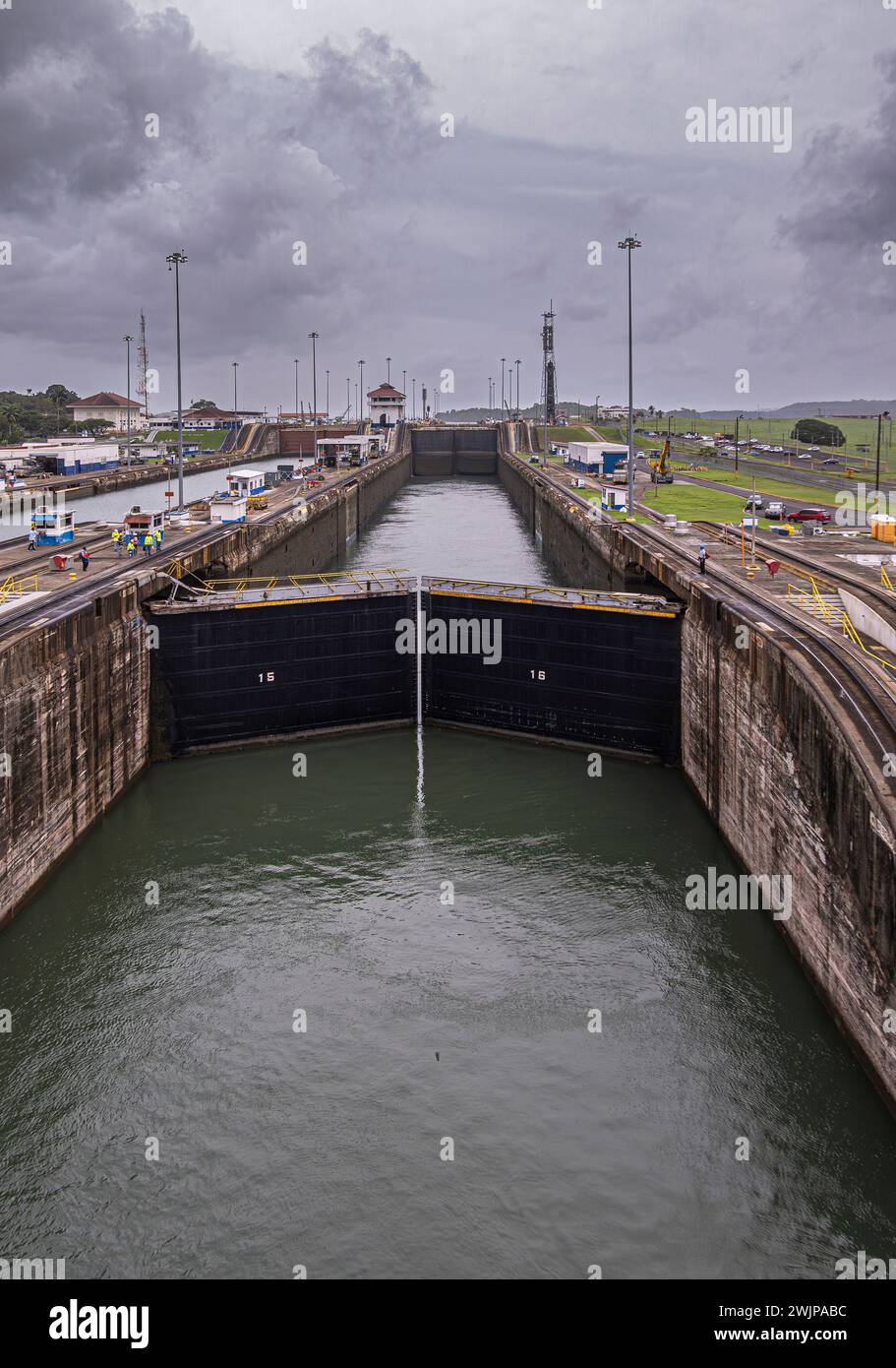 Panama Canal, Panama - July 24, 2023: Portrait, Doors close between 2nd ...