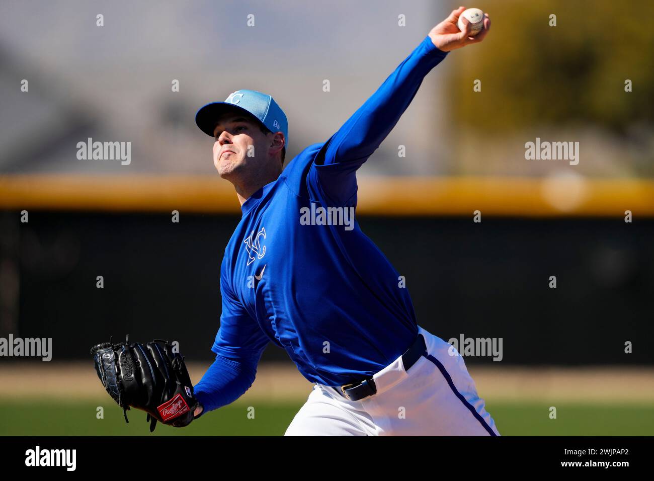 Kansas City Royals pitcher Cole Ragans throws a live batting practice ...