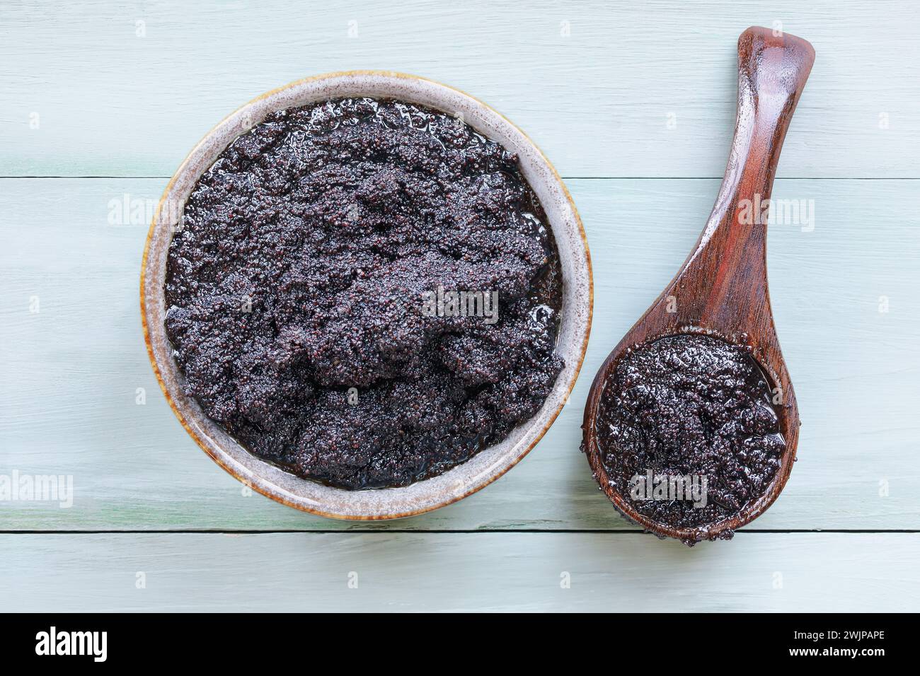 Traditional Mohn paste filling made with seeds and honey and used for ...