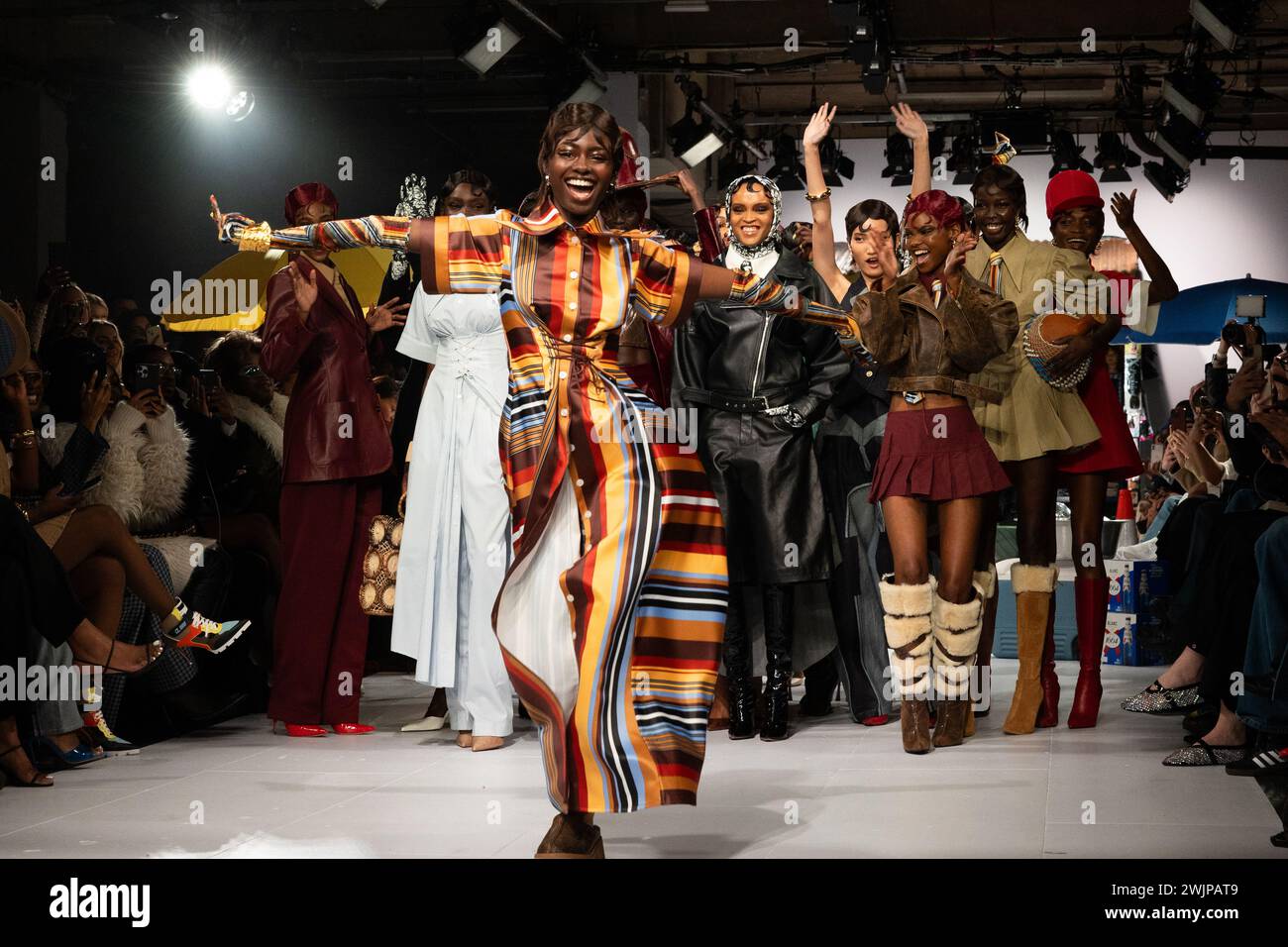 London, UK. February 16th, 2024. Models on the catwalk at the Tolu ...