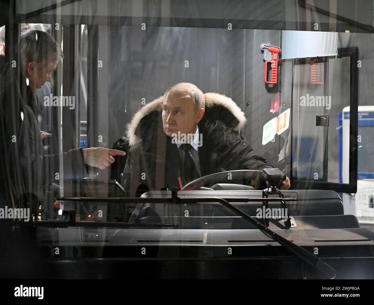 Verkhnyaya Pyshma, Russia. 15th Feb, 2024. Working trip of Russian ...