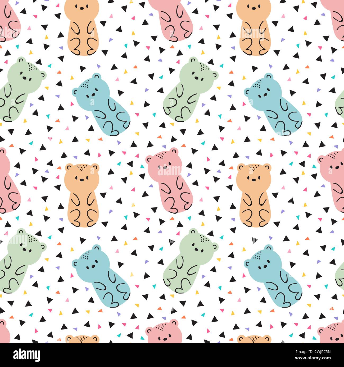 Tribal seamless pattern with cute hand drawn bears. Kids background ...