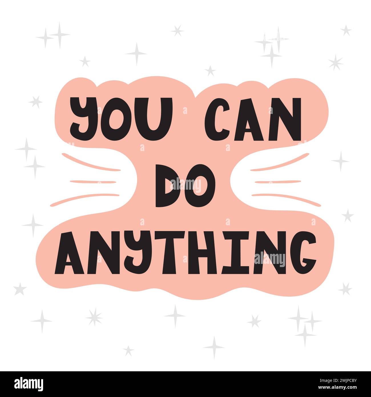 You can do anything. Handwritten lettering. Hand drawn motivational ...