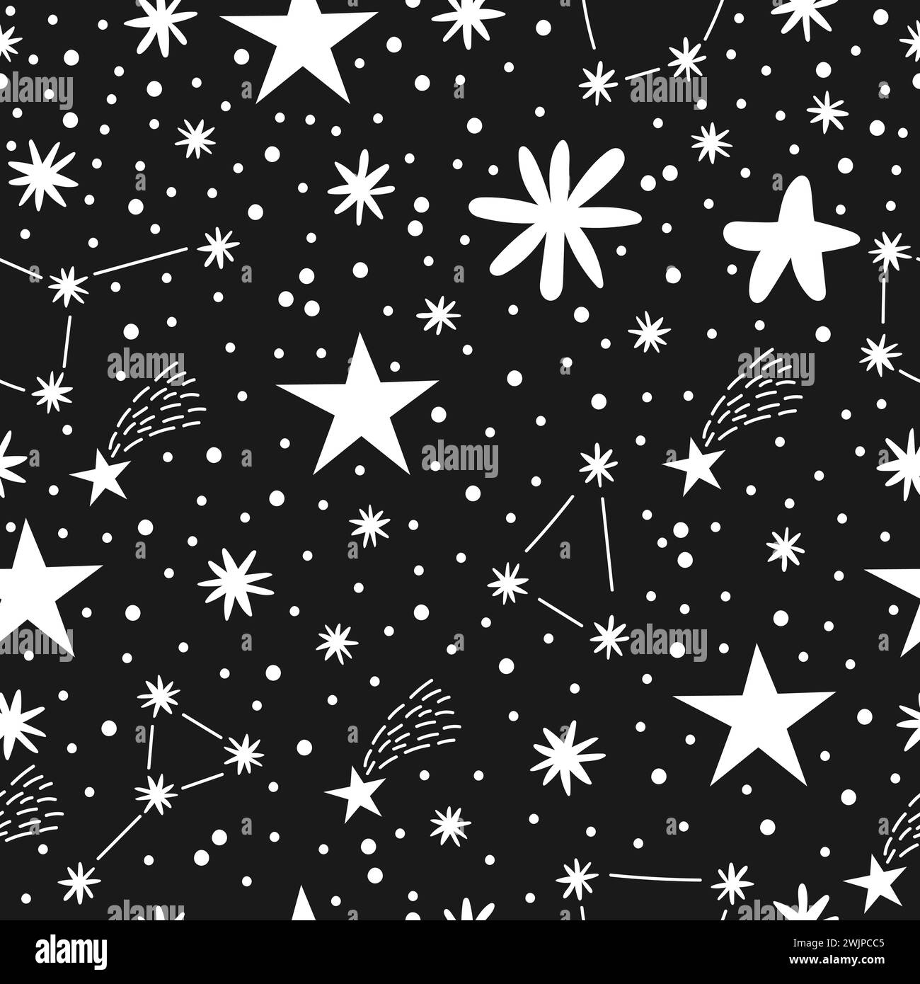 Childish seamless pattern with stars. Nursery baby sky background ...