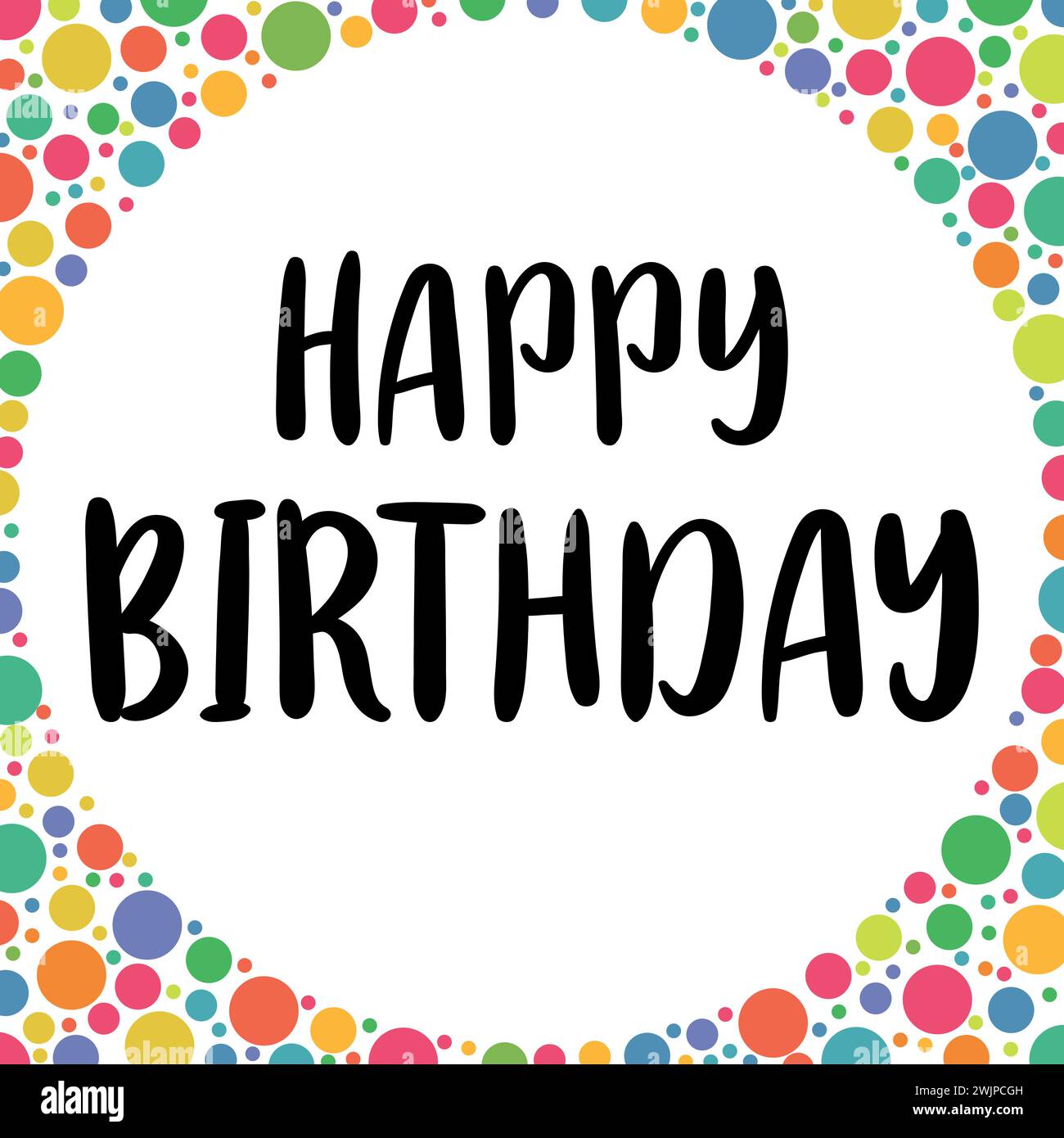 Happy Birthday. Design for greeting card. Handwritten lettering ...