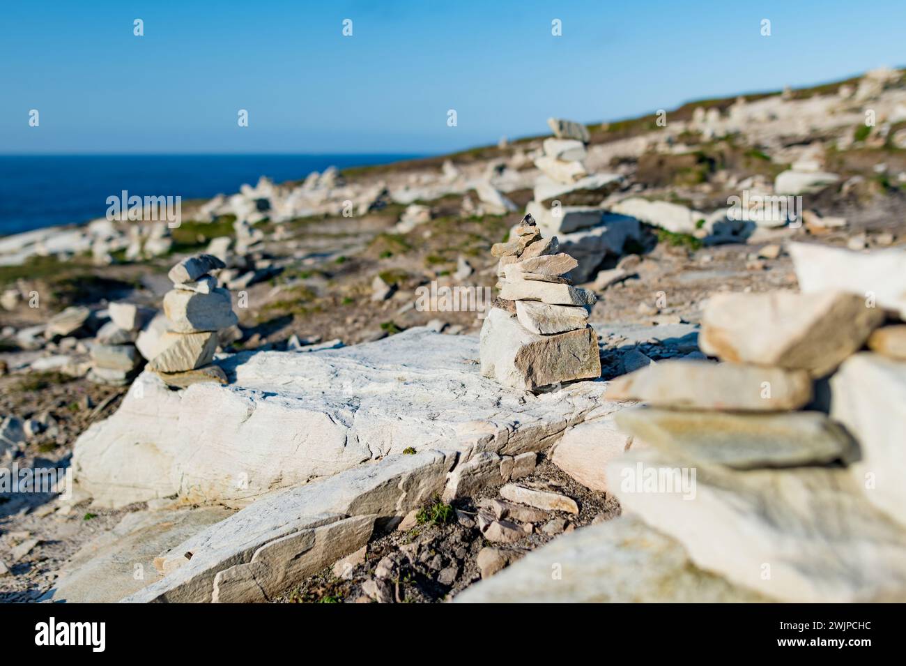 Stones stacks at Malin Head, Ireland's northernmost point, Wild ...