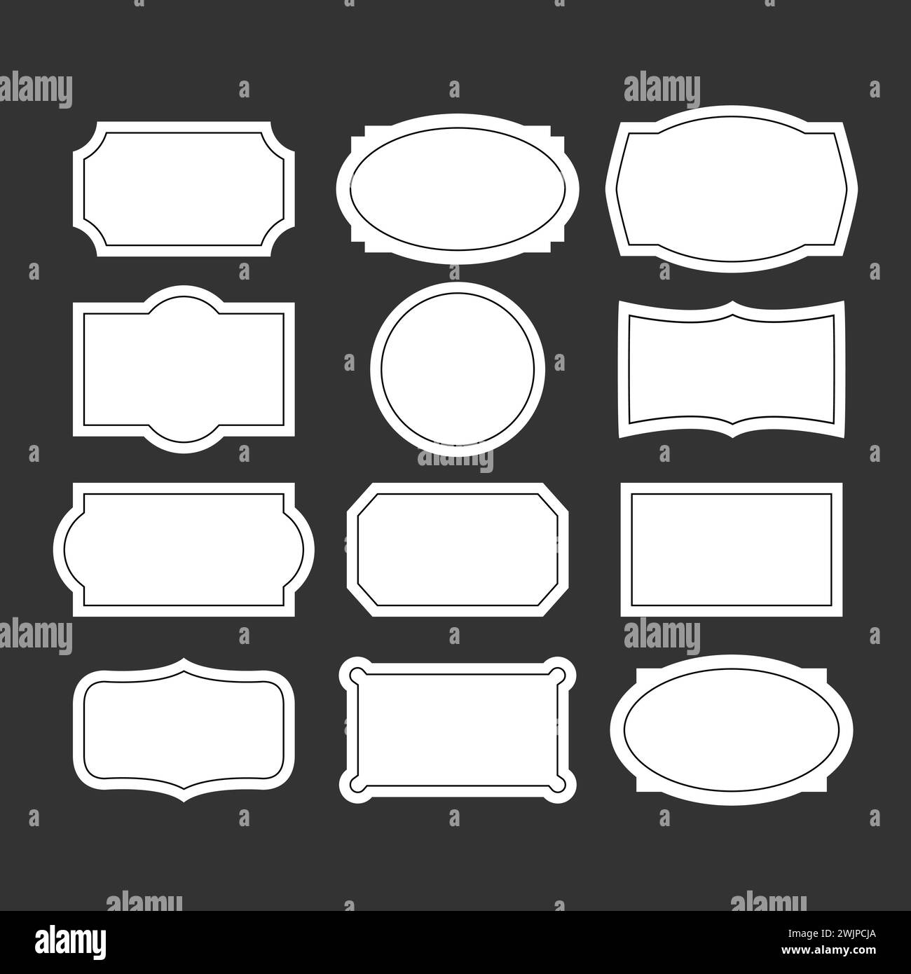 Blank menu frames vector Black and White Stock Photos & Images - Alamy