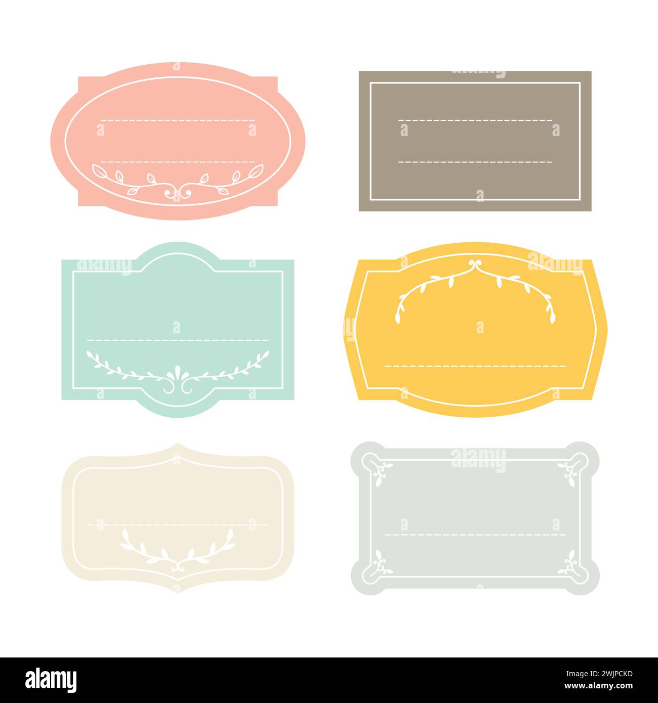 Set of vintage labels. Frames, badges, tags, sticker blank templates ...