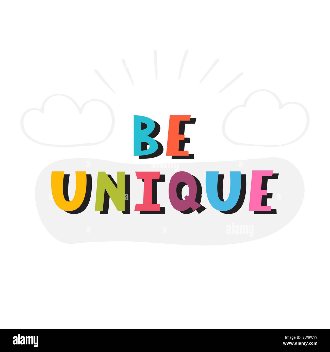 Be unique. Handwritten lettering. Hand drawn motivational phrase for ...