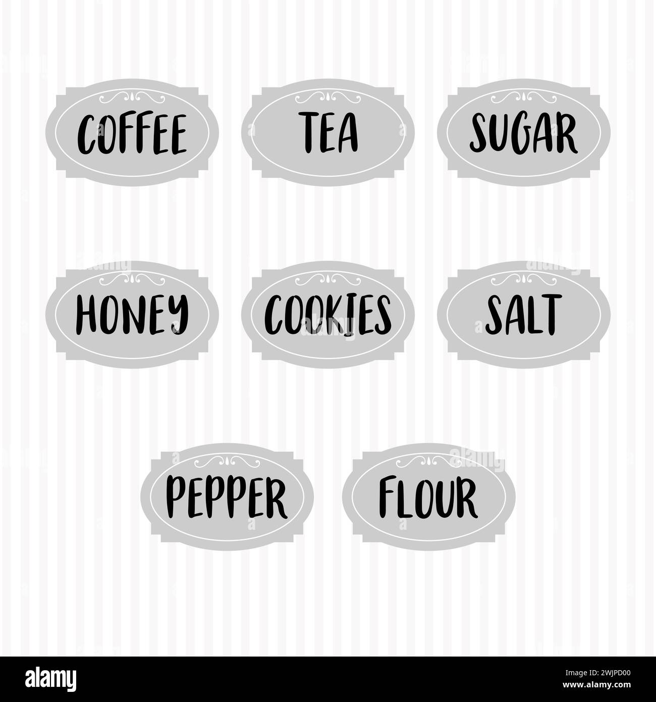 Food storage labels. Kitchen food tags collection for kitchen ...