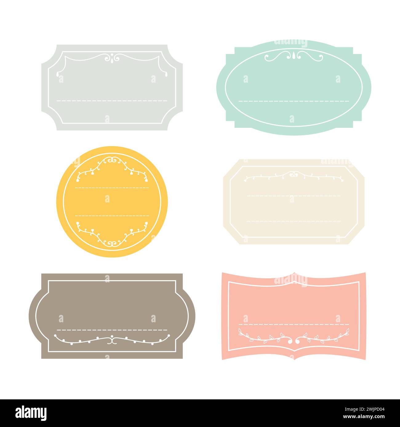Set of vintage labels. Frames, badges, tags, sticker blank templates ...