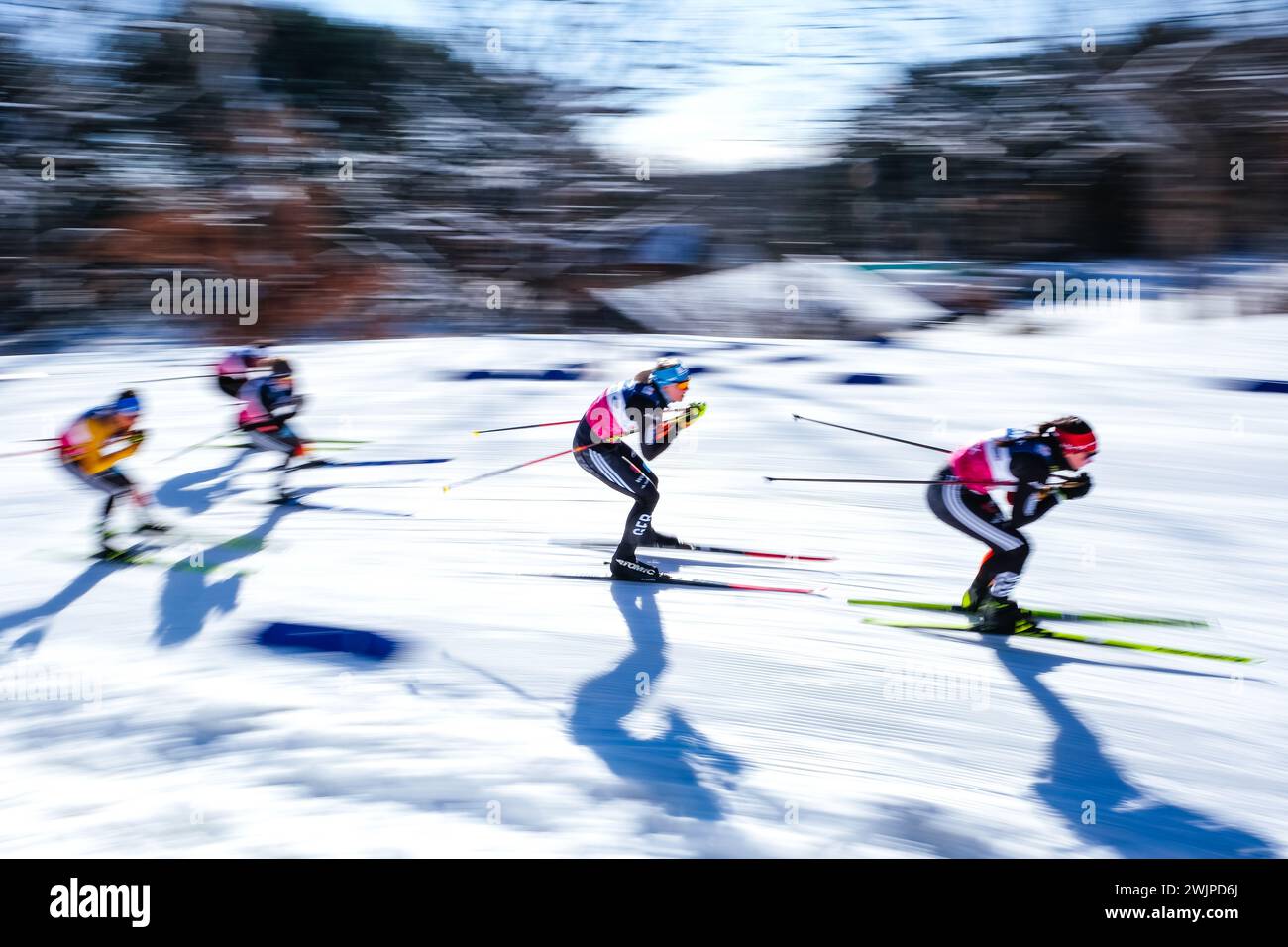 Minneapolis, Minnesota, USA. 16th Feb, 2024. Skiers participate in ...