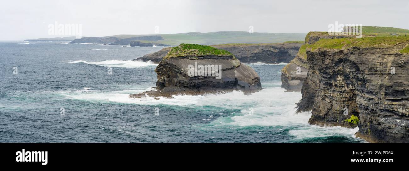 Spectacular Kilkee Cliffs, situated at the Loop Head Peninsula, remote ...