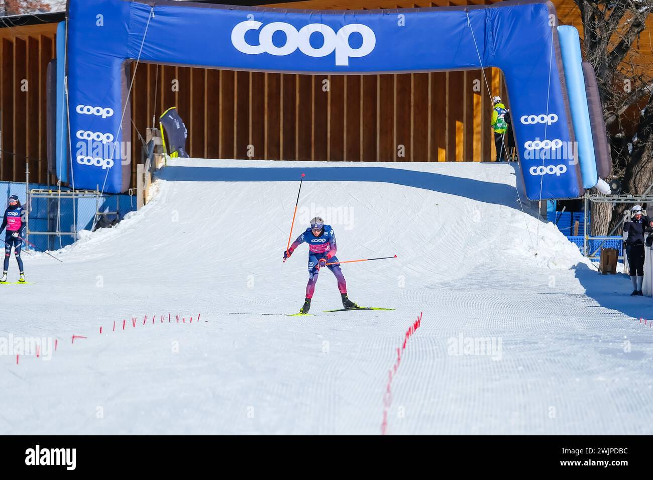 Minneapolis, Minnesota, USA. 16th Feb, 2024. Skiers participate in ...