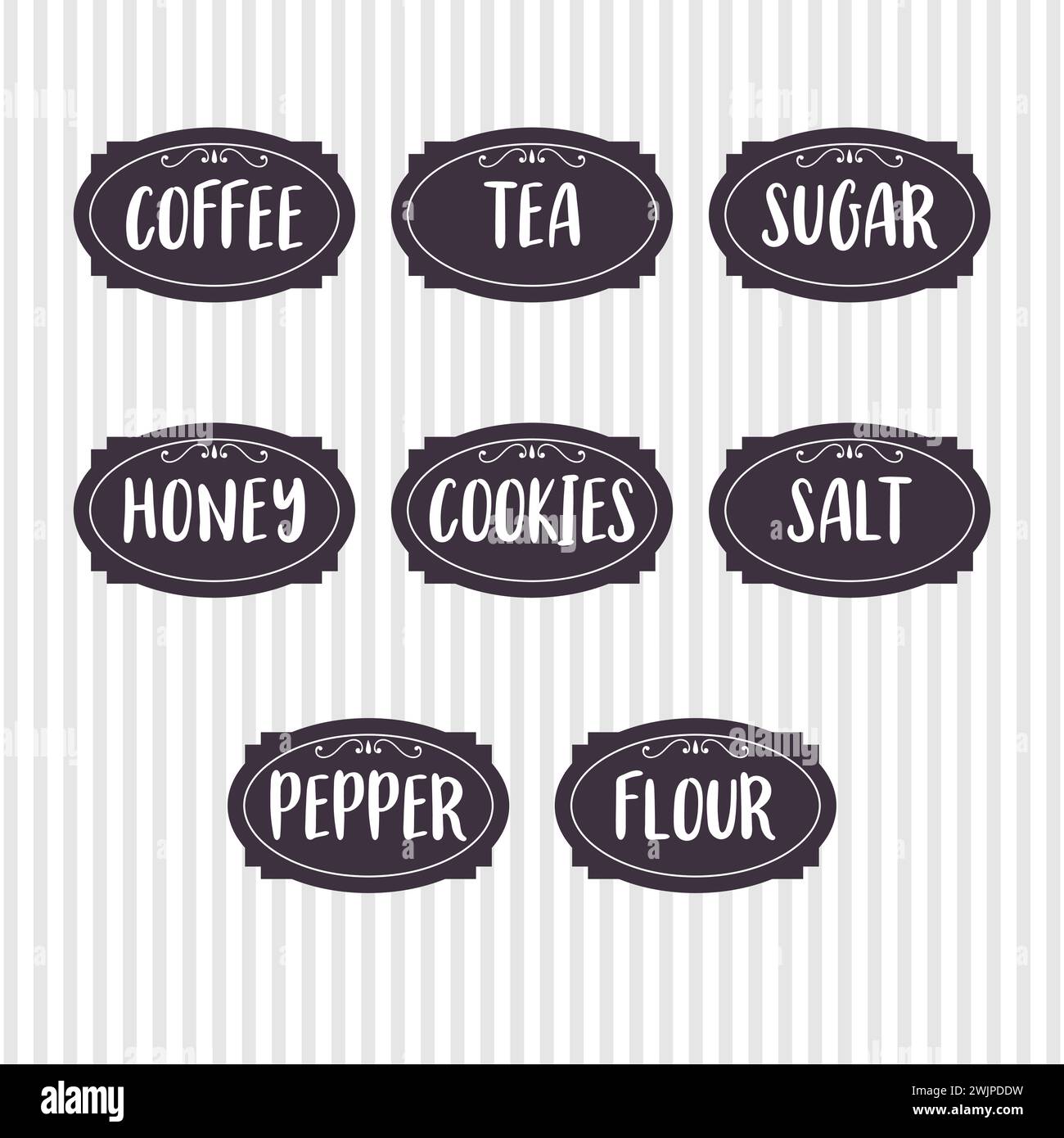Food storage labels. Kitchen food tags collection for kitchen ...