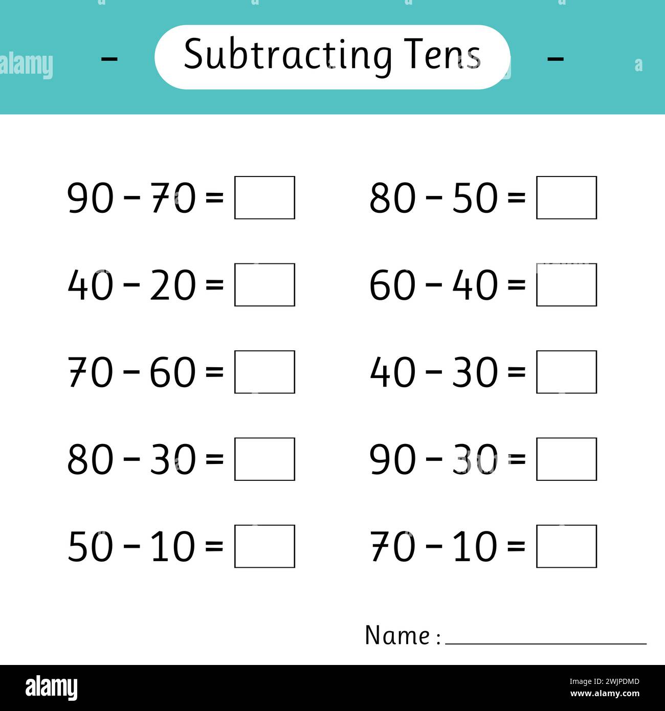 Subtracting Tens. School education. Development of logical thinking ...