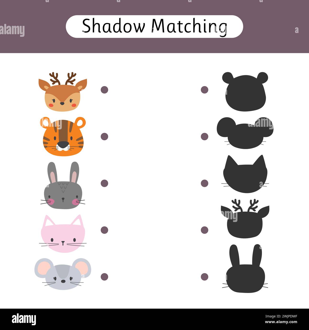 Shadow matching game for kids. Find the correct shadow. Worksheet with ...
