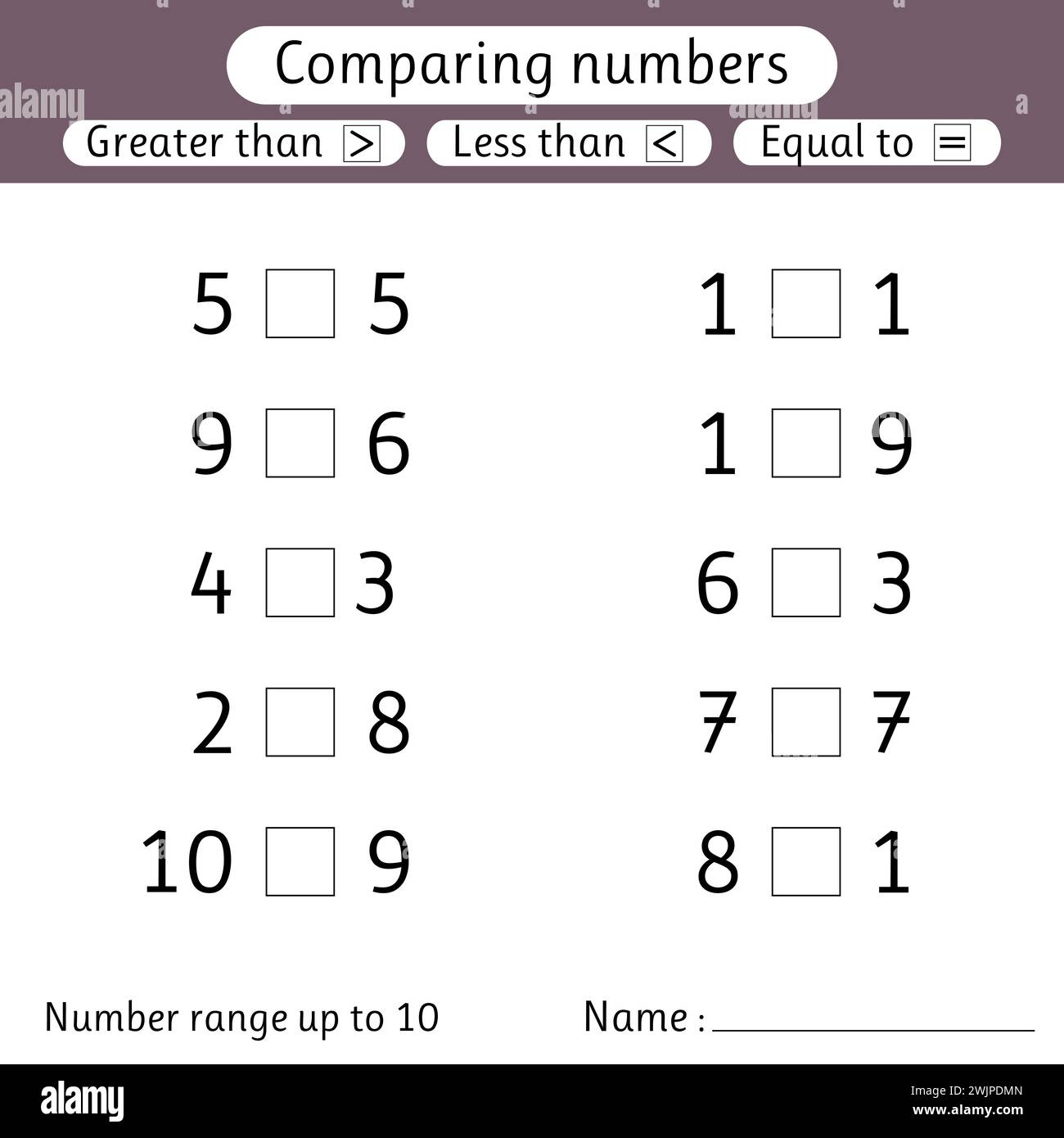 Comparing numbers. Less than, greater than, equal to. Number range up ... Comparing numbers. Less than, greater than, equal to. Number range up ...