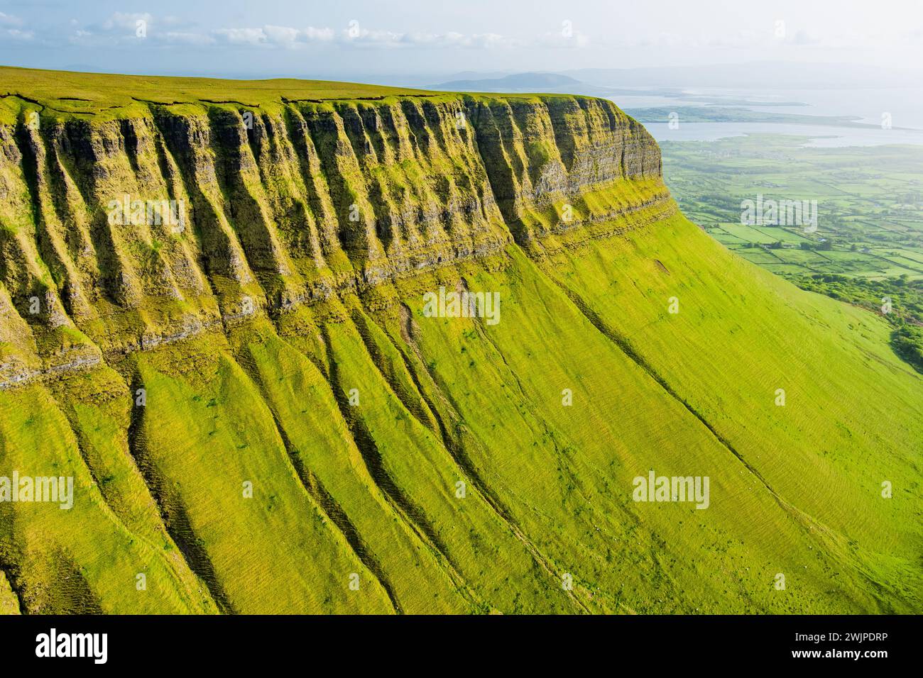 Aerial view of Benbulbin, aka Benbulben or Ben Bulben, iconic landmark ...