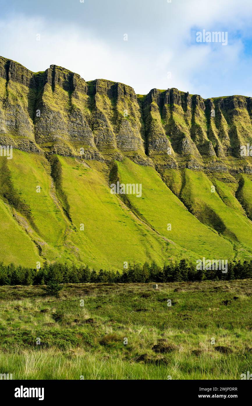 Aerial view of Benbulbin, aka Benbulben or Ben Bulben, iconic landmark ...