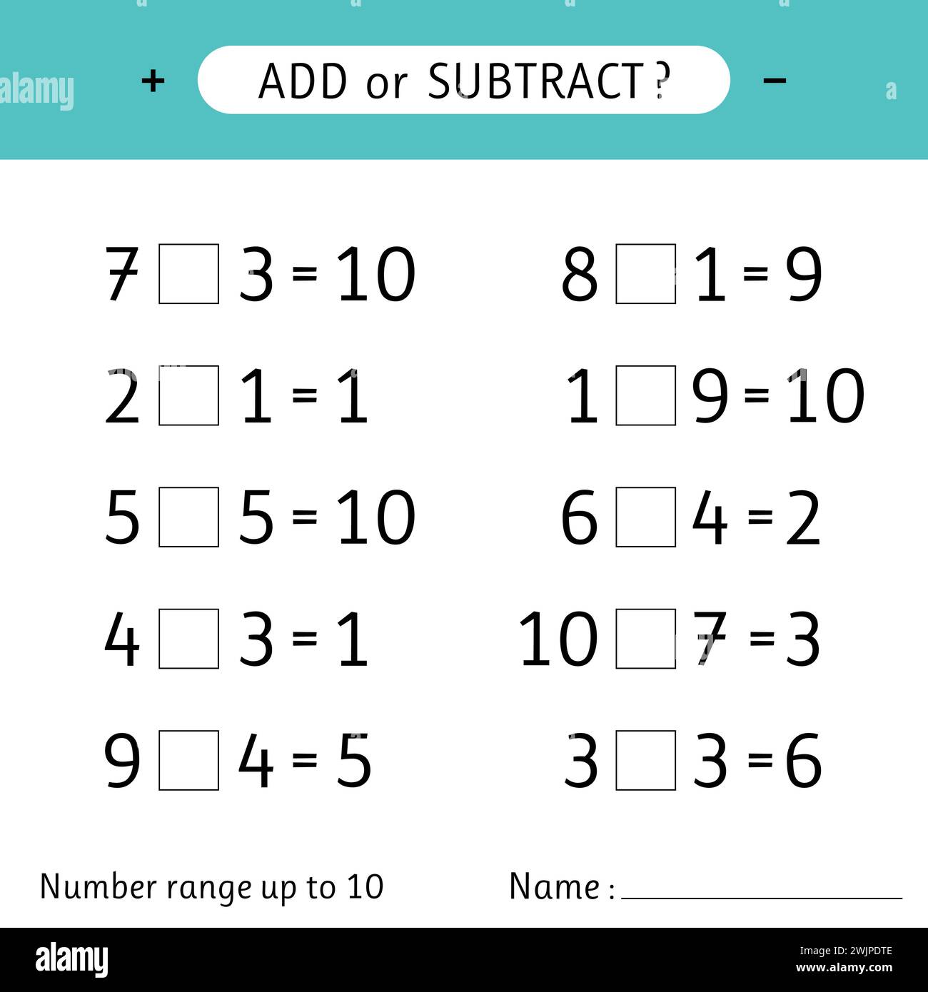 Add or subtract. Number range up to 10. Worksheet for kids. Addition ... Add or subtract. Number range up to 10. Worksheet for kids. Addition ...
