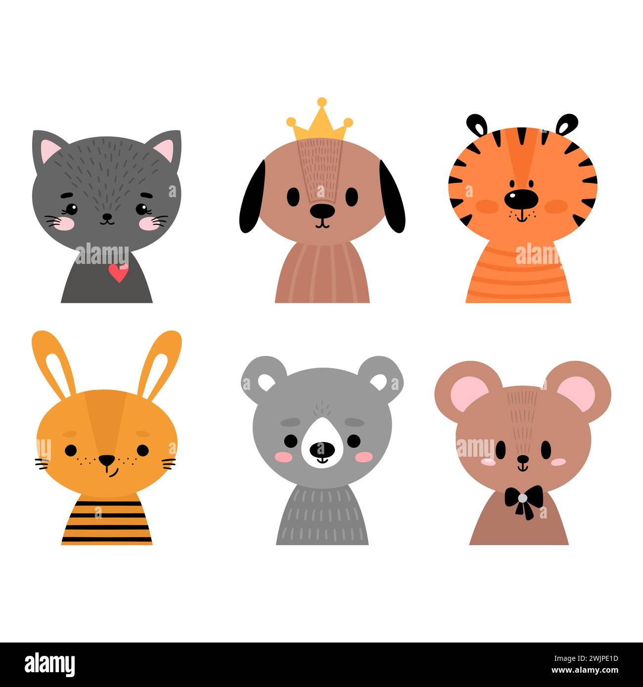 Cute cartoon animals for postcard, nursery, poster, t-shirt, invitation ...