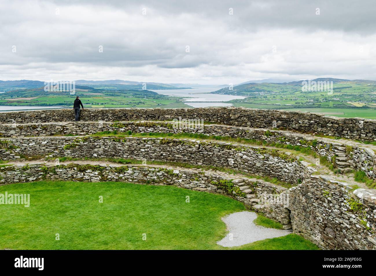 Grianan of Aileach, ancient drystone ring fort, part of lager ...