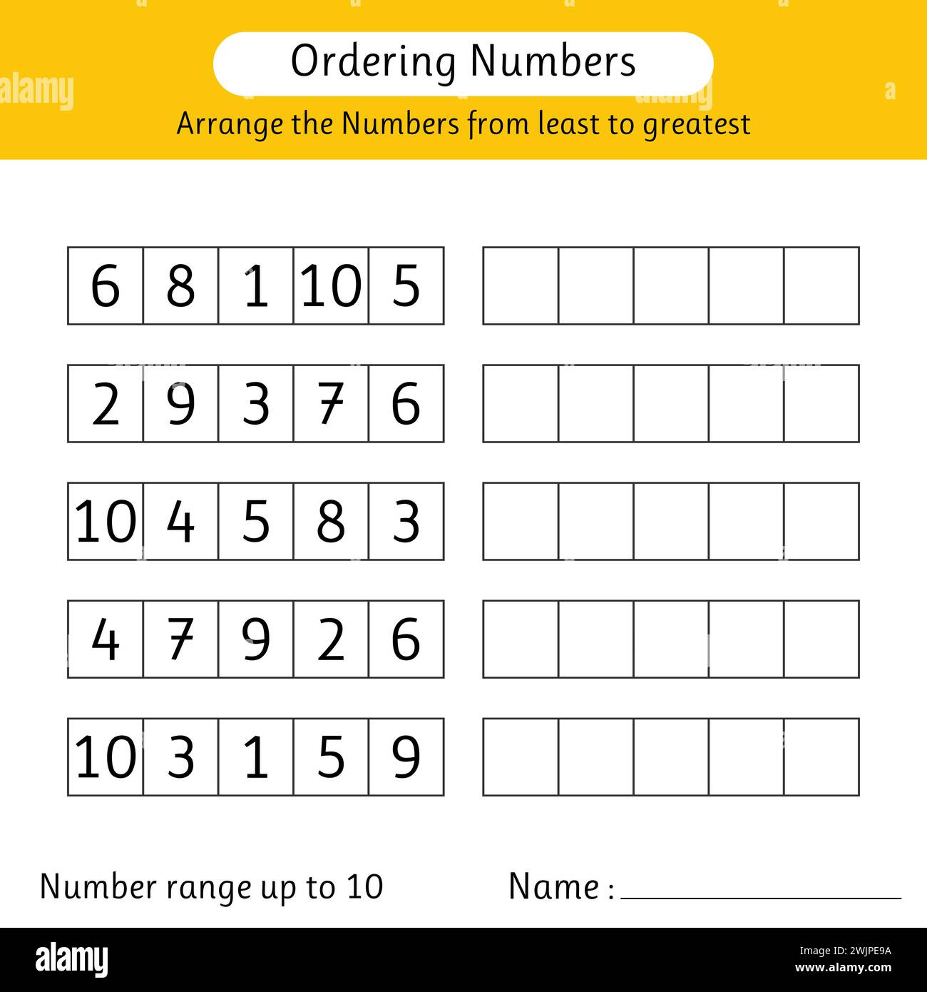 Ordering numbers worksheet. Arrange the numbers from least to greatest ...
