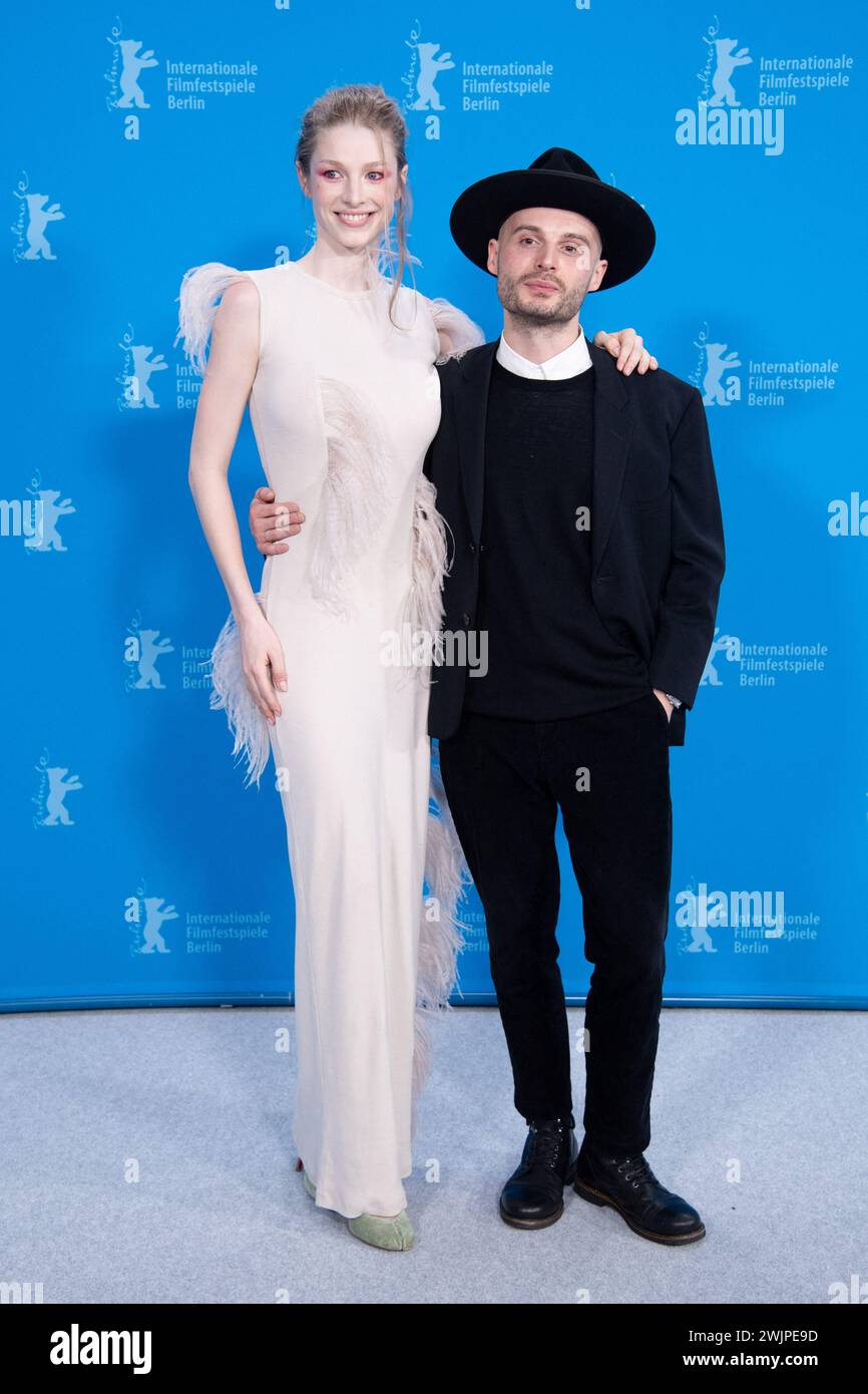 Berlin, Germany. 16th Feb, 2024. Hunter Schafer and Tilman Singer ...