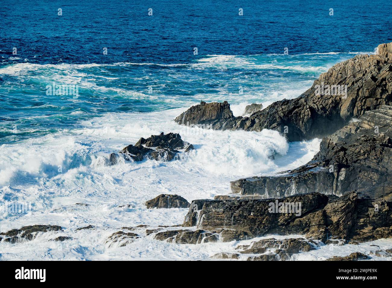 Rough and rocky shore at Malin Head, Ireland's northernmost point, Wild ...