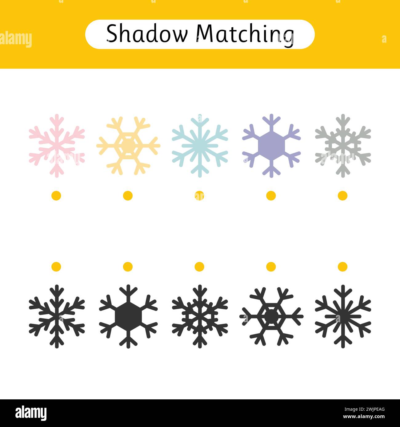 Matching games for kids. Worksheet with Christmas snowflakes. Find the ...