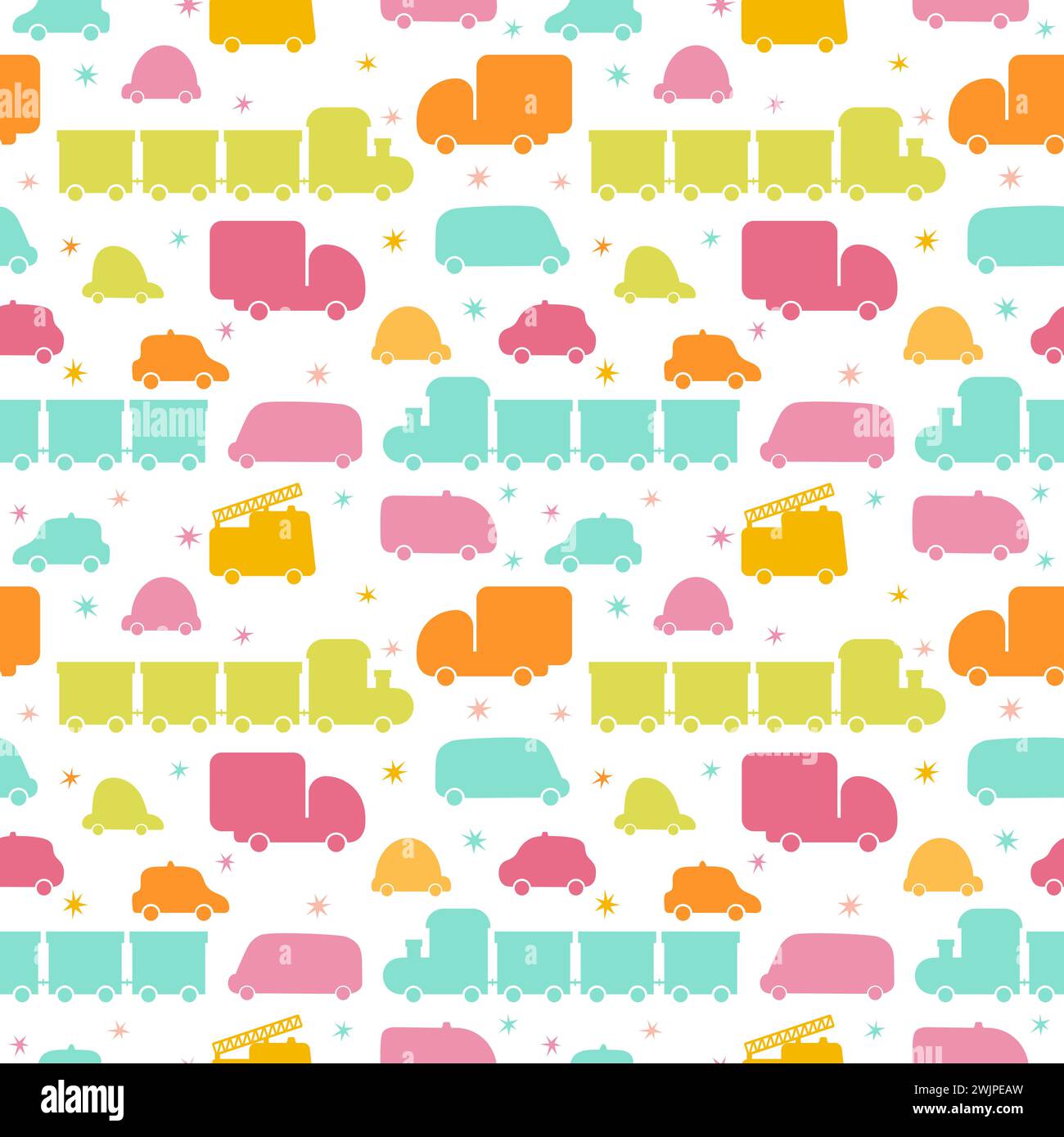 Cute seamless pattern with transport. Cartoon background for children ...