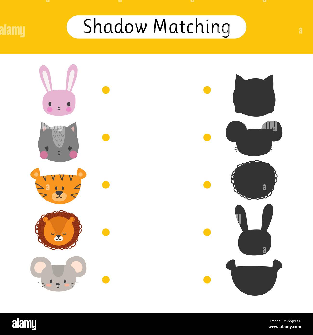 Find the correct shadow. Shadow matching game for kids. Worksheet with ...