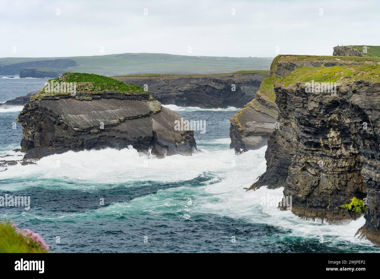 Spectacular Kilkee Cliffs, situated at the Loop Head Peninsula, remote ...