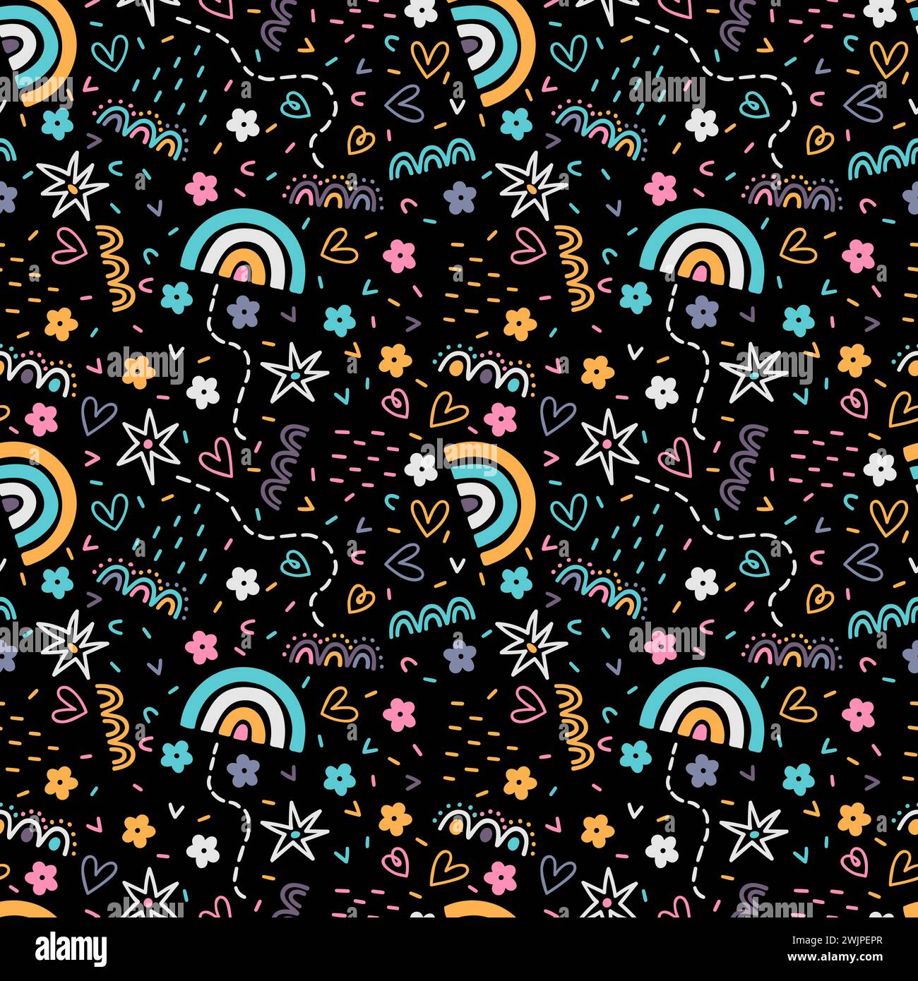 Cute scandinavian seamless pattern. Trendy baby texture for fabric ...