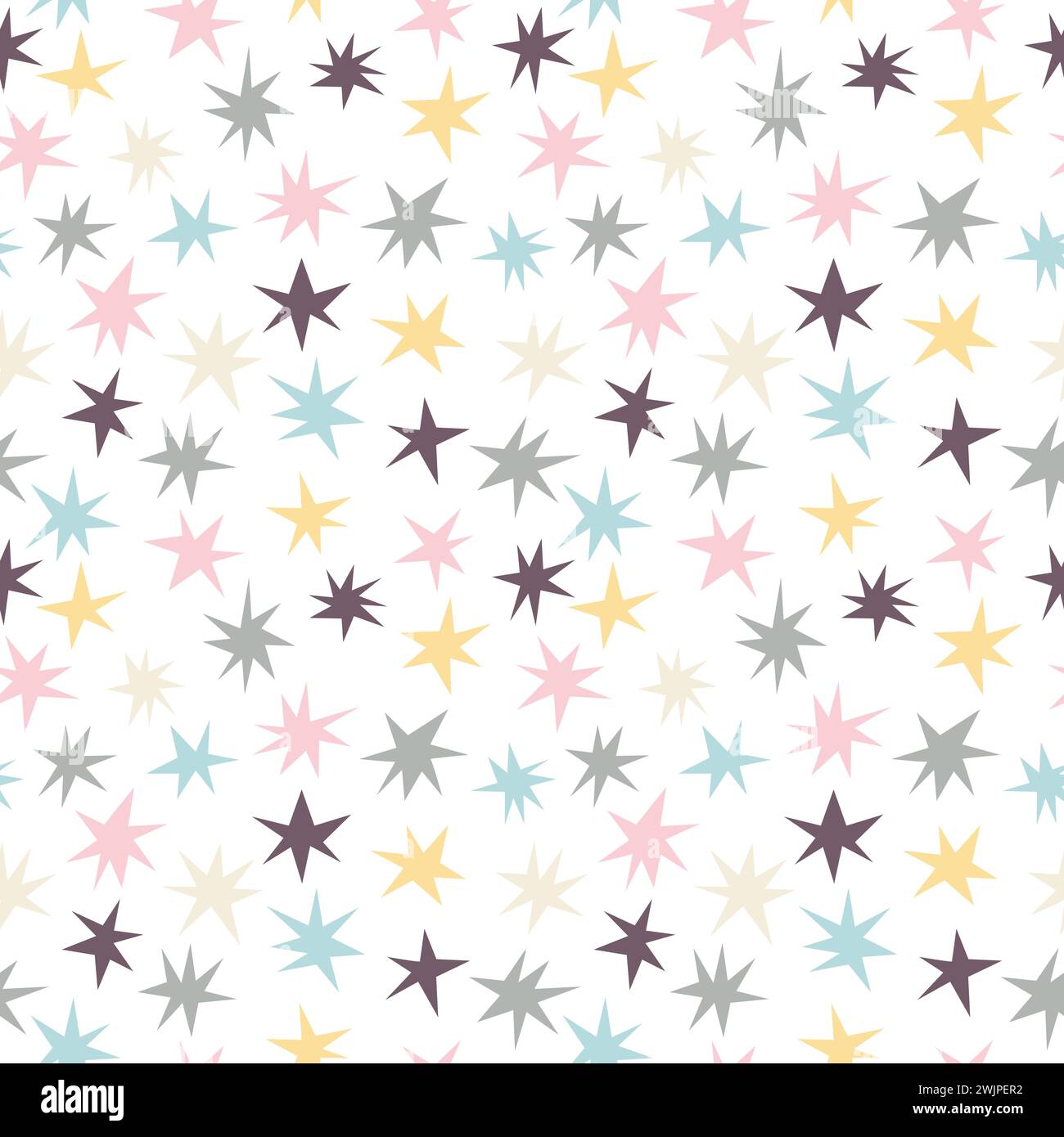 Scandinavian seamless pattern with stars. Cute background with colored ...